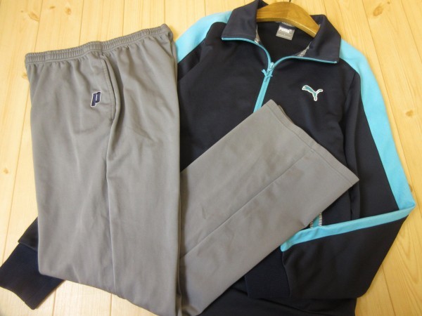 PUMAプーマ/PRINCEプリンス 上下セット ジャージジャケット/パンツ トレーニングウェア 紺/グレー レディースL O80280(その ...
