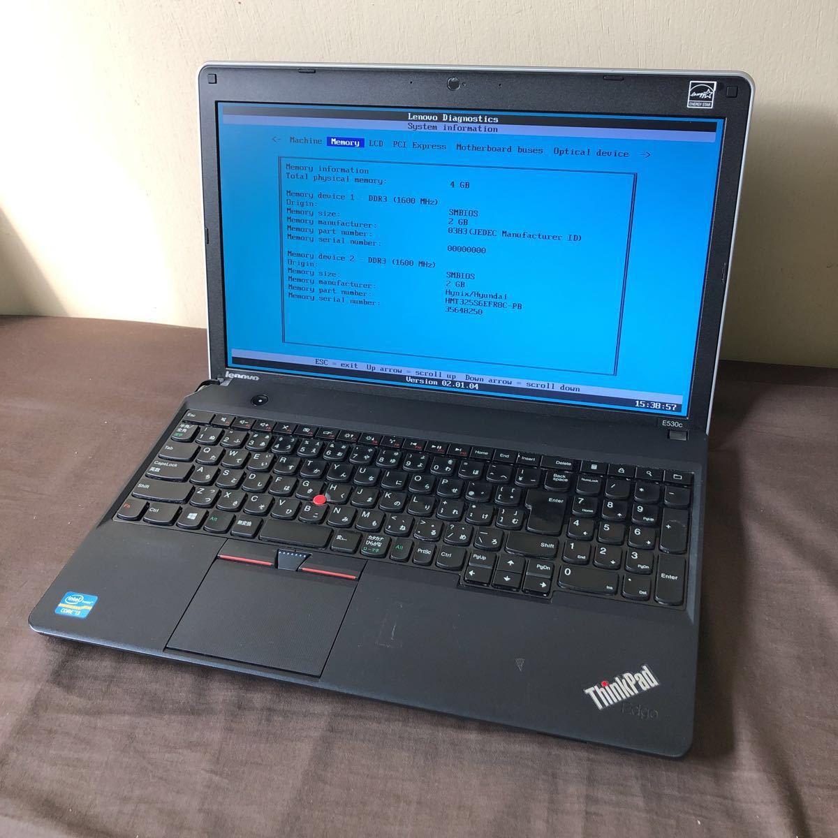 Lenovo ThinkPad E530C 336695J Core‐i3 3110M DDR3 4GB メモリー搭載 Windows8 ノートPC HDDマウンター付き 現状品(15インチ ...