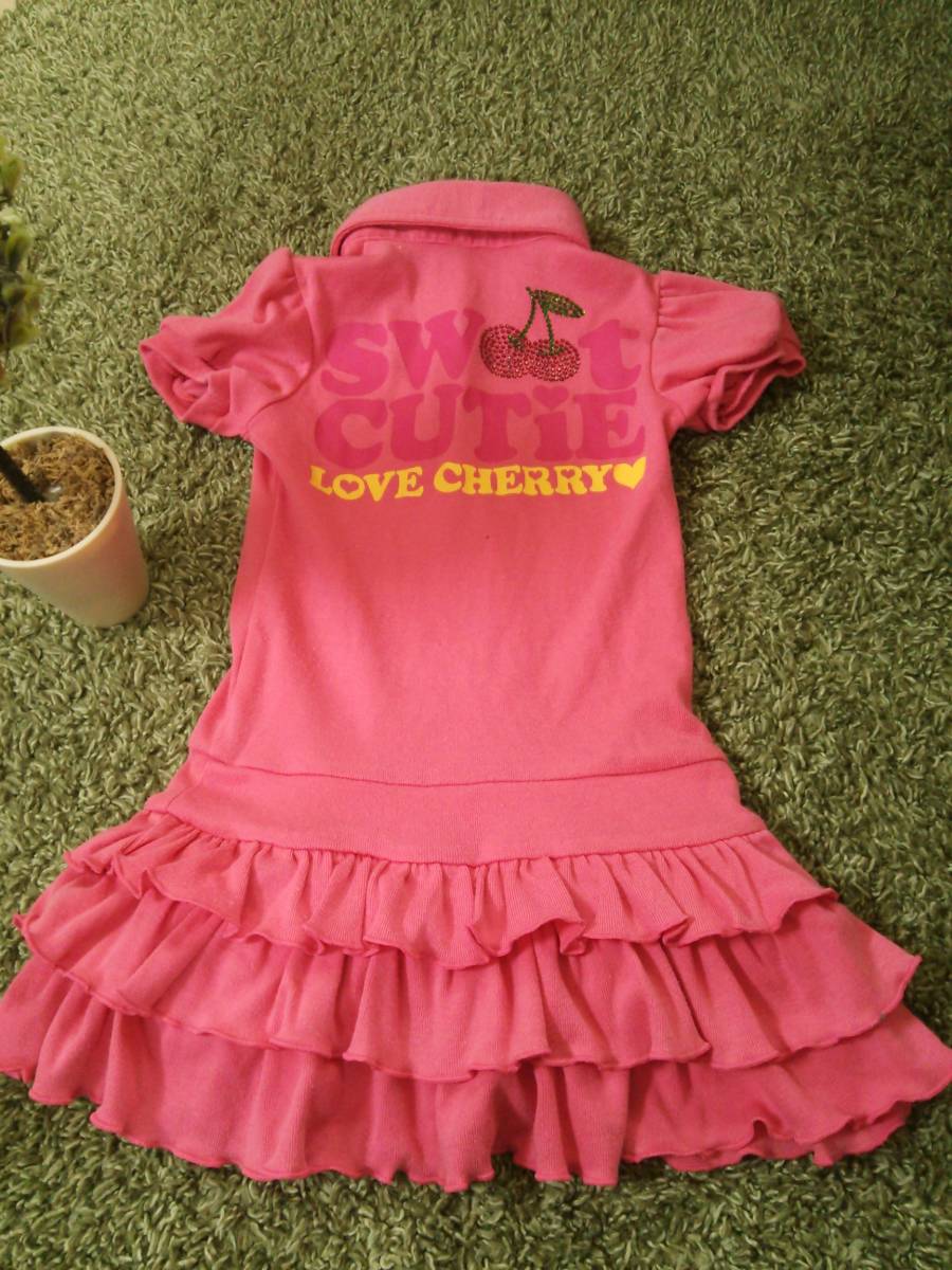 ING First イング ファースト ワンピース ピンク スパッツ 白×黒 Sサイズ 100 110センチ 女の子 girl pink white black(110（105～114cm ...