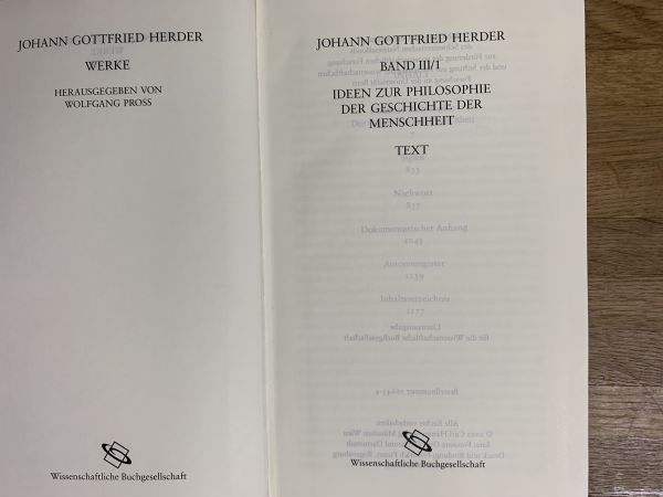 Johann Gottfried Herder Werke. Bd. III/1 2 ドイツ語洋書古書 ヘルダー(洋書)｜売買された ...