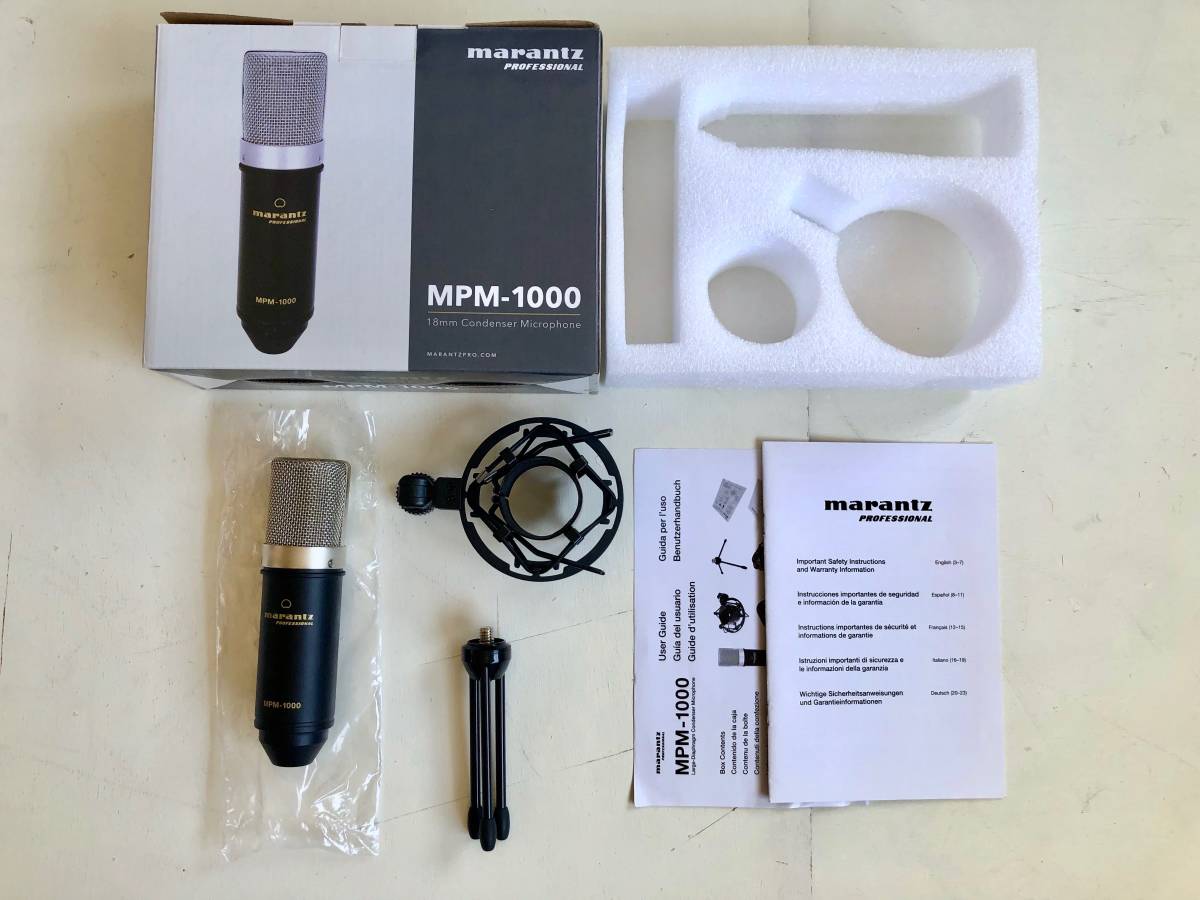 Marantz Professional マランツプロ MPM-1000 / コンデンサーマイクロホン /元箱 ショックマウント スタンド ...