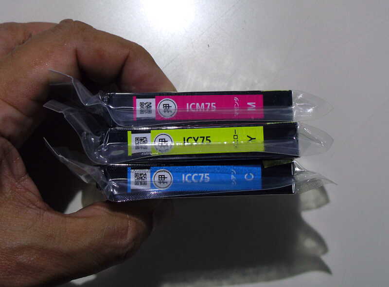 エプソン純正インクカートリッジ：ICM75×1，ICY75×1，ICC75×1(エプソン)｜売買されたオークション情報、yahooの商品情報をアーカイブ公開 - オークファン（aucfan.com）