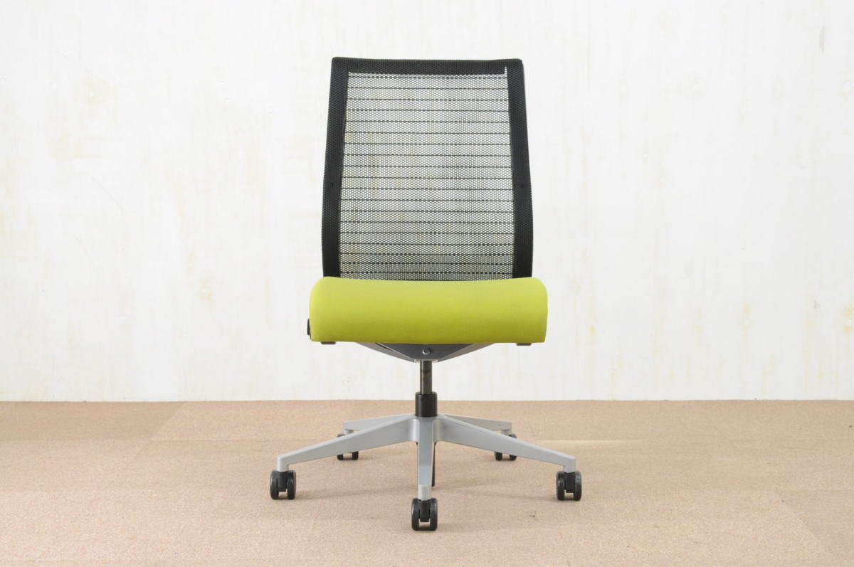 steelcase スチールケース Think chair シンクチェア メッシュ緑 肘なし デスクチェア 神奈川発③ 10-C165/1 ...