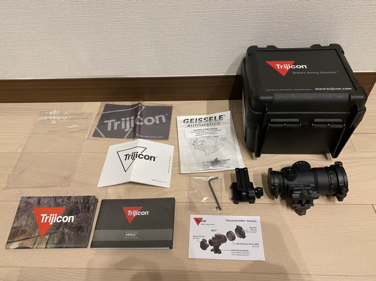実物 trijicon MRO Patrol geisseleマウント付き トリジコン ガイズリー M4 HK416 PTW トレポン(パーツ ...