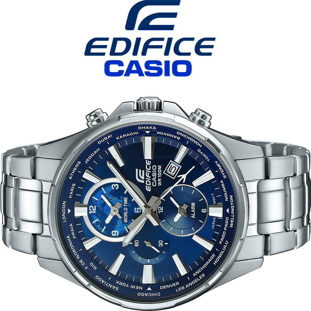 1円カシオEDIFIC世界時計アラーム＆デュアルタイム100m防水サファイヤブルー エディフィス CASIOメンズ 腕時計 本物 メンズ(EDIFICE)｜売買されたオークション情報 ...