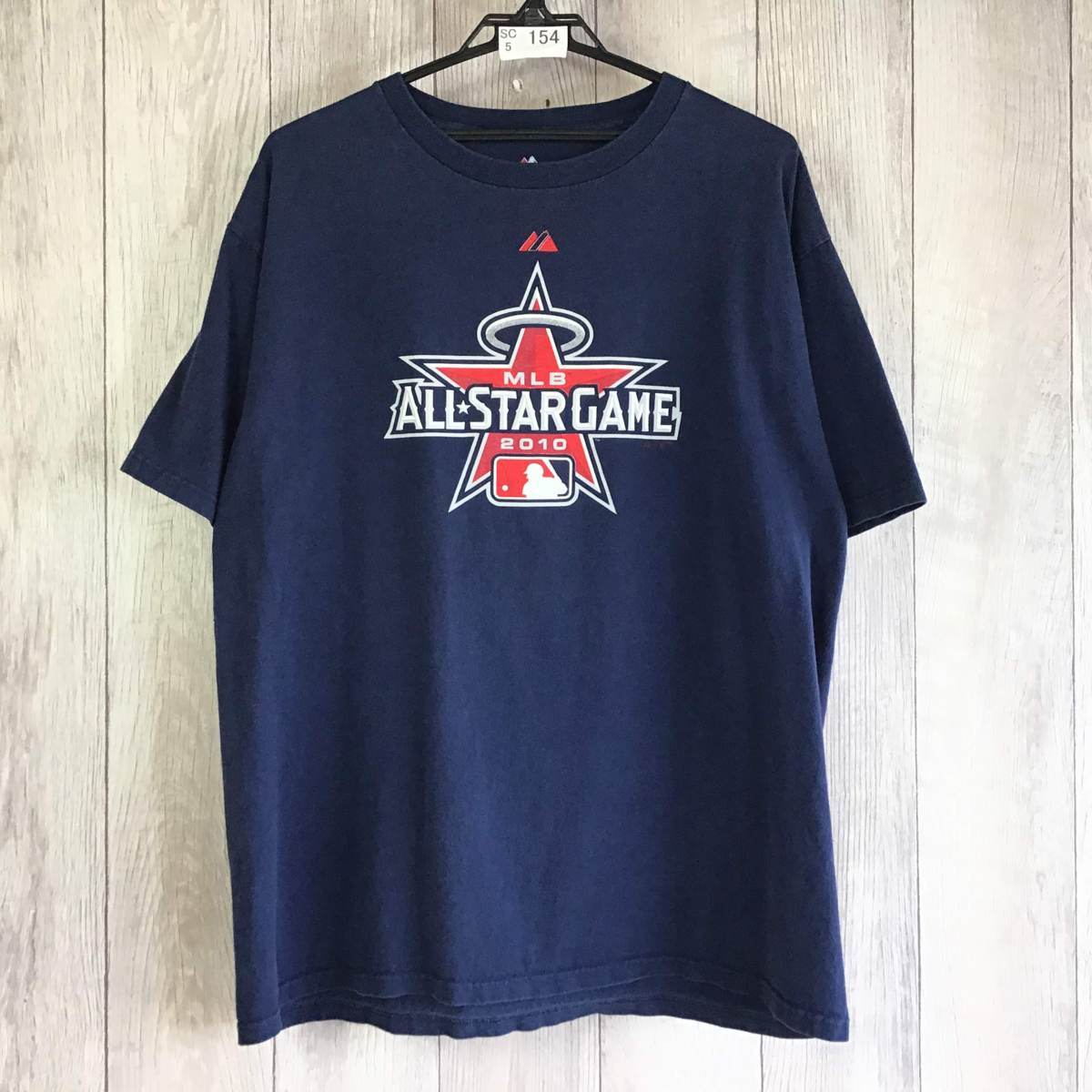 SC5-154 USA買付 1点物 MLB Majestic 2010 オールスターゲーム 半袖Tシャツ メンズ L 紺 メジャーリーグ 野球 ALL STAR GAME(メジャーリーグ ...