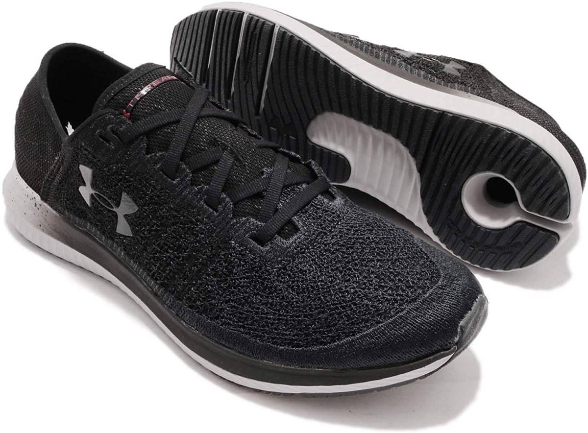 定価14300円 正規品アンダーアーマー高級軽量ジョギングシューズ アンダーアーマーUA THREADBORNE BLUR ブラック 27 ...