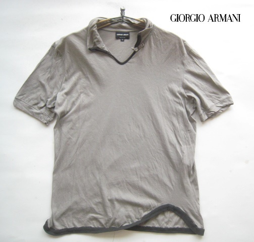 イタリア製 ジョルジオアルマーニ GIORGIO ARMANI 1つボタンコットンカットソーポロシャツ 48 実寸M カーキ×グレー(半袖シャツ)｜売買されたオークション情報、yahooの商品 ...