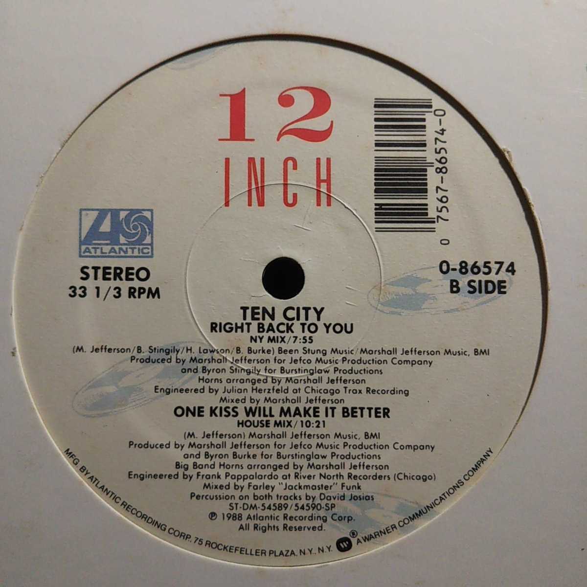 TEN CITY / RIGHT BACK TO YOU / ONE KISS WILL MAKE IT BETTER /MARSHALL ...