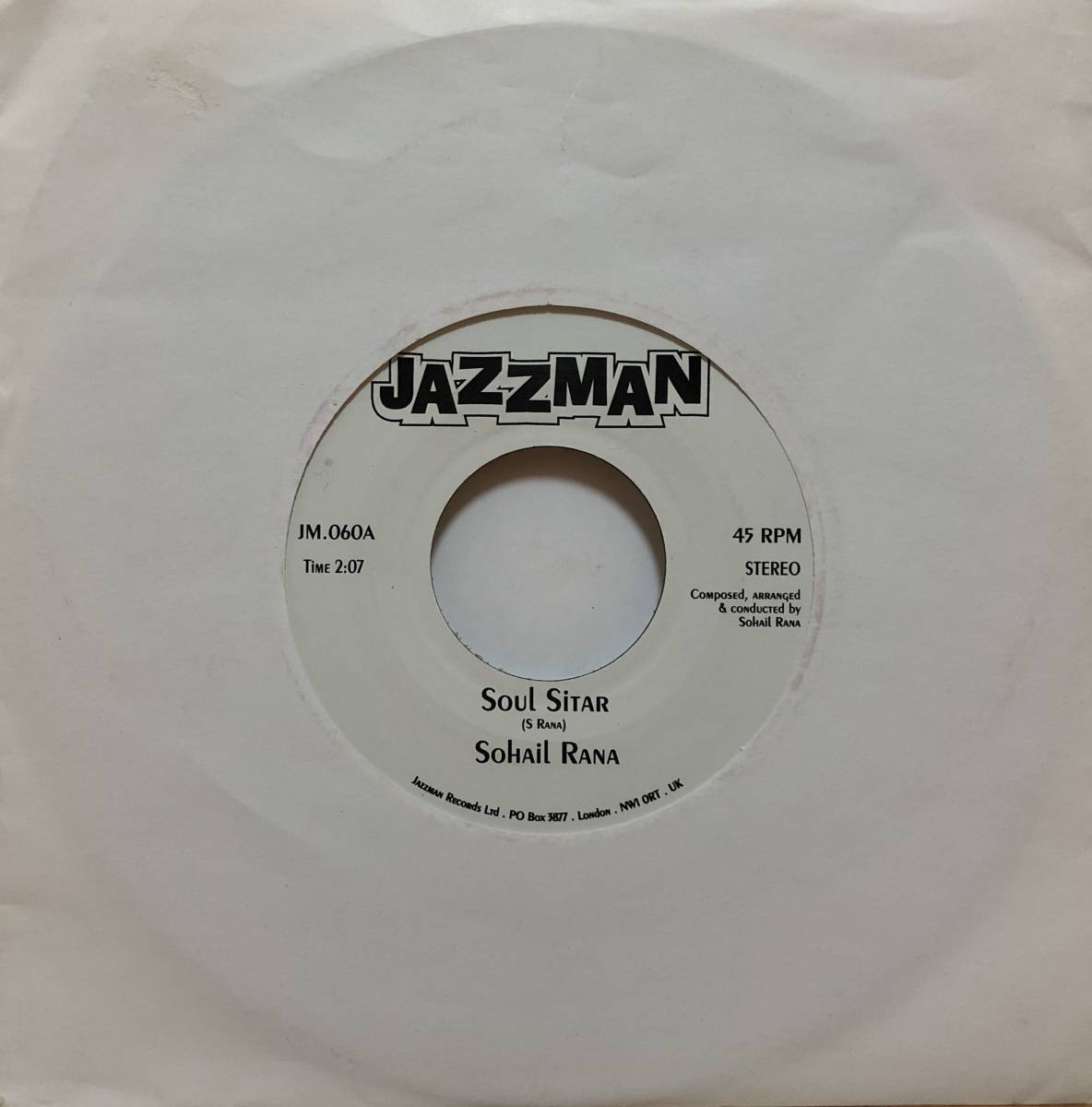 Sohail Rana / The Punjabs Soul Sitar / Sitar Blues 7inch JAZZMAN シタール ...