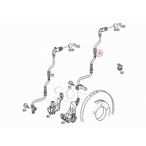 ベンツ W209 フロント ABSセンサー スピードセンサー 左右セット CLK240 CLK280 CLK320 CLK350 CLK500 ...