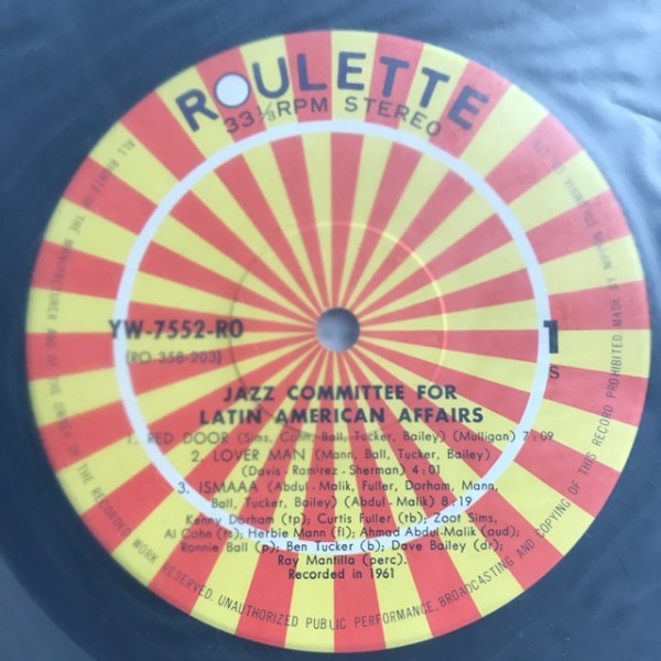 N17 LP 国内盤 Willis Conover And The Jazz Committee For Latin American Affairs Jazz Committee For ...