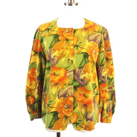 バンベール VINVERT ノーカラージャケット 薄手 ブラウス 花柄 フラワー 長袖 マルチカラー 7AR(Sサイズ)｜売買されたオークション情報、yahooの商品情報をアーカイブ公開 ...