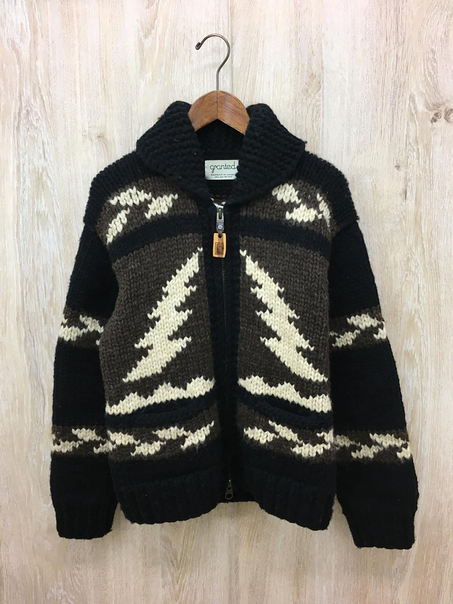FLYER HOOKS/granted/セーター 厚手 /-/ウール/BRW//ジップアップ ショールカラー ローゲージ ジャガード カウチン(Lサイズ)｜売買されたオークション情報 ...