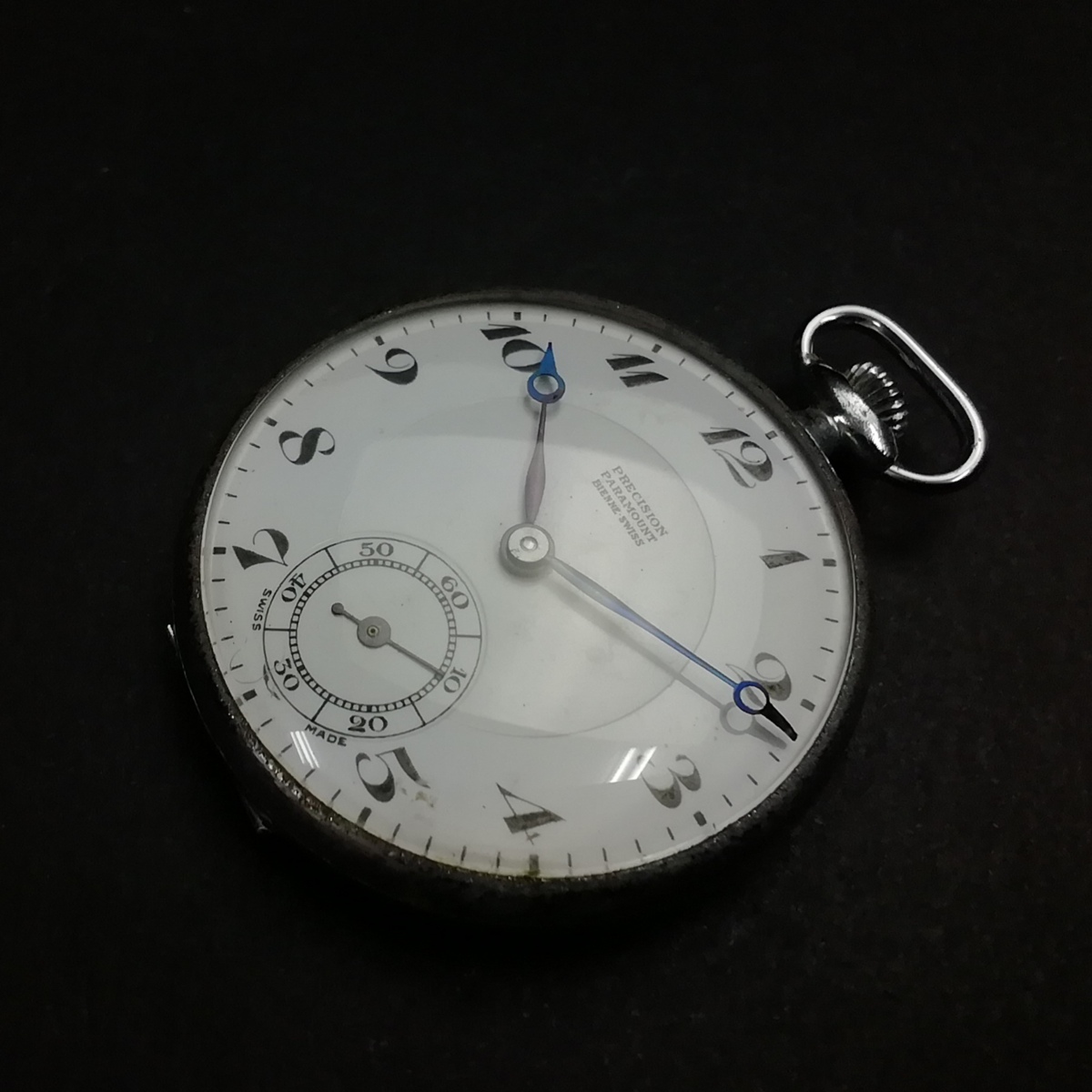 SWISS製 PRECISION PARAMOUNT BIENNE-SWISSプレシジョン パラマウント スイス製 15石 スモセコ チェーン ...