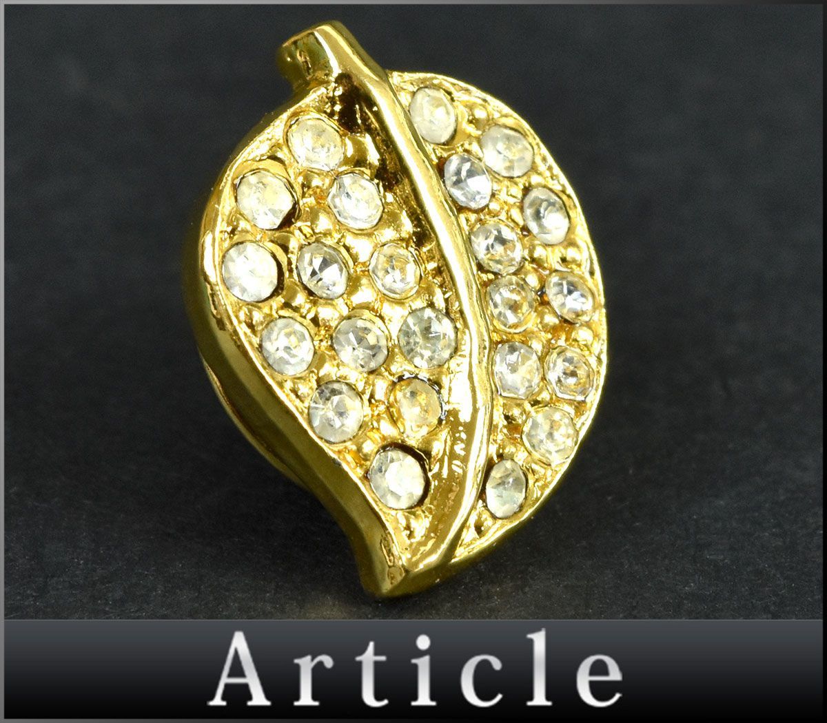 97996〇 CELINE セリーヌ/ ピンバッジ ピンバッチ ピンズ/ 葉 リーフ/ GP ラインストーン/ ゴールド レディース アクセサリー/ E(その他)｜売買されたオークション情報 ...