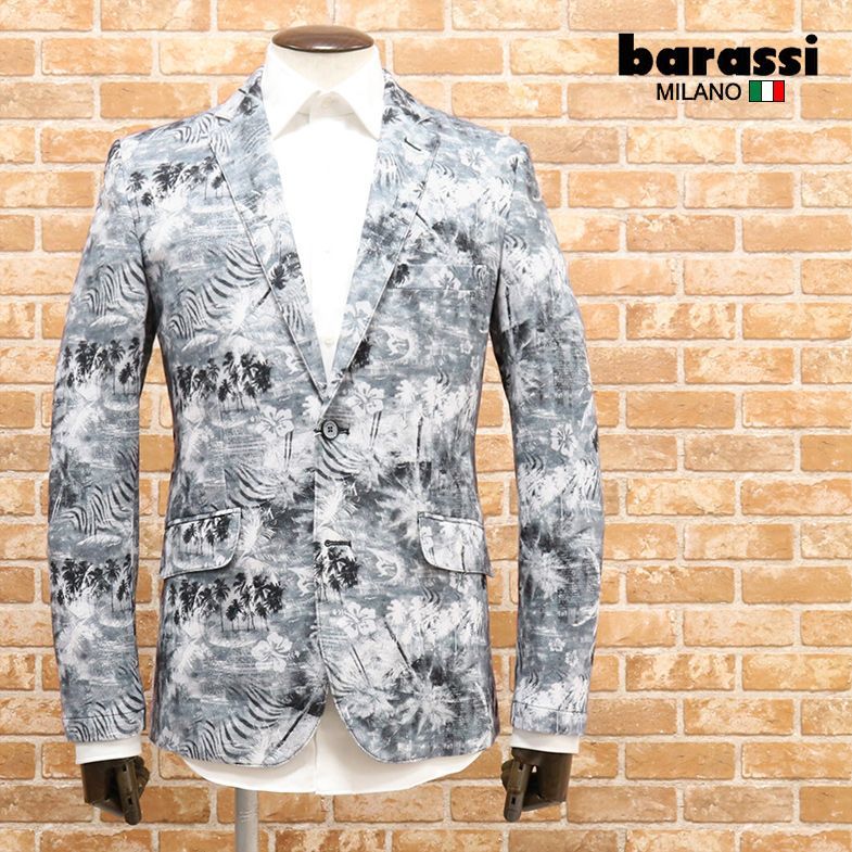 1円/春夏/barassi MILANO/48 L サイズ/快適ジャケット イタリア製レジウノ社カノコジャージー ボタニカル リゾート グレー/cy105/(その他)｜売買されたオークション ...