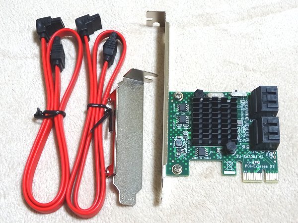 ASMedia ASM1061 4ポート SATAインタフェースボード PCI-E x1 ロープロファイルブラケット付(その他)｜売買された ...