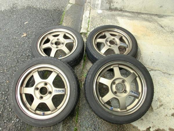 TE37 14X5.0J +45 PCD100 ブロンズ4本 タイヤ付(ラジアルタイヤ)｜売買されたオークション情報、yahooの商品情報を ...