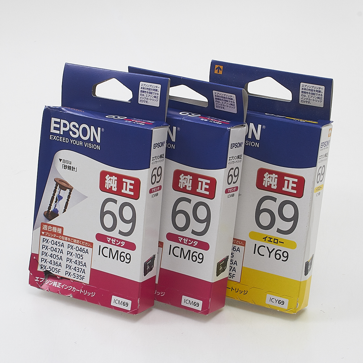 EPSON ICM69 マゼンタ 2個 ICY69 イエロー 1個 合計3個セット 砂時計 インクカートリッジ 純正アウトレット品 ku(エプソン)｜売買されたオークション情報、yahooの ...