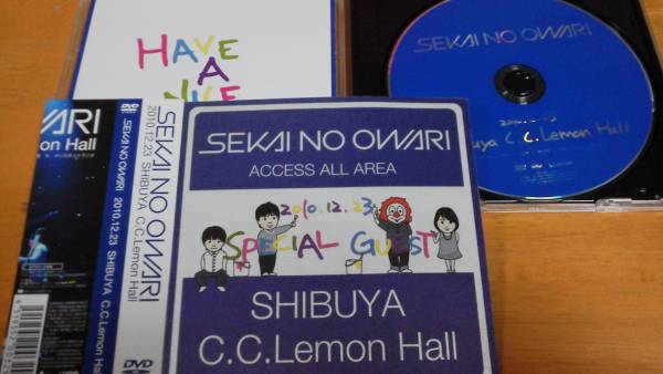 DVD SEKAI NO OWARI 2010 12 23 SHIBUYA C.C.Lemon Hall(ジャパニーズポップス)｜売買されたオークション情報、yahooの商品情報をアーカイブ ...