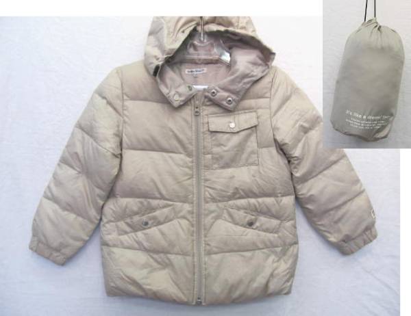 BeBe ベベ 120 ダウンジャケット ベージュ 収納袋付(120（115～124cm）)｜売買されたオークション情報、yahooの商品情報をアーカイブ公開 - オークファン（aucfan.com）