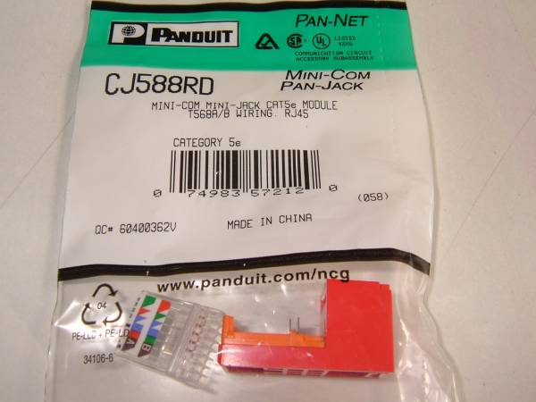 PANDUIT miniCom LAN CAT5E 情報コンセント CJ588 10個(モジュラージャック)｜売買されたオークション情報 ...