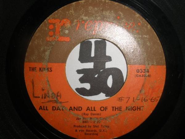 試聴THE KINKS ALL DAY AND ALL OF THE NIGHT MOD CLASSIC VG+(Kinks,The)｜売買さ ...