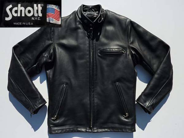 Schottショット 641 ライナー シングルライダースジャケット黒36(ライダースジャケット)｜売買されたオークション情報、yahooの商品情報をアーカイブ公開 - オークファン ...