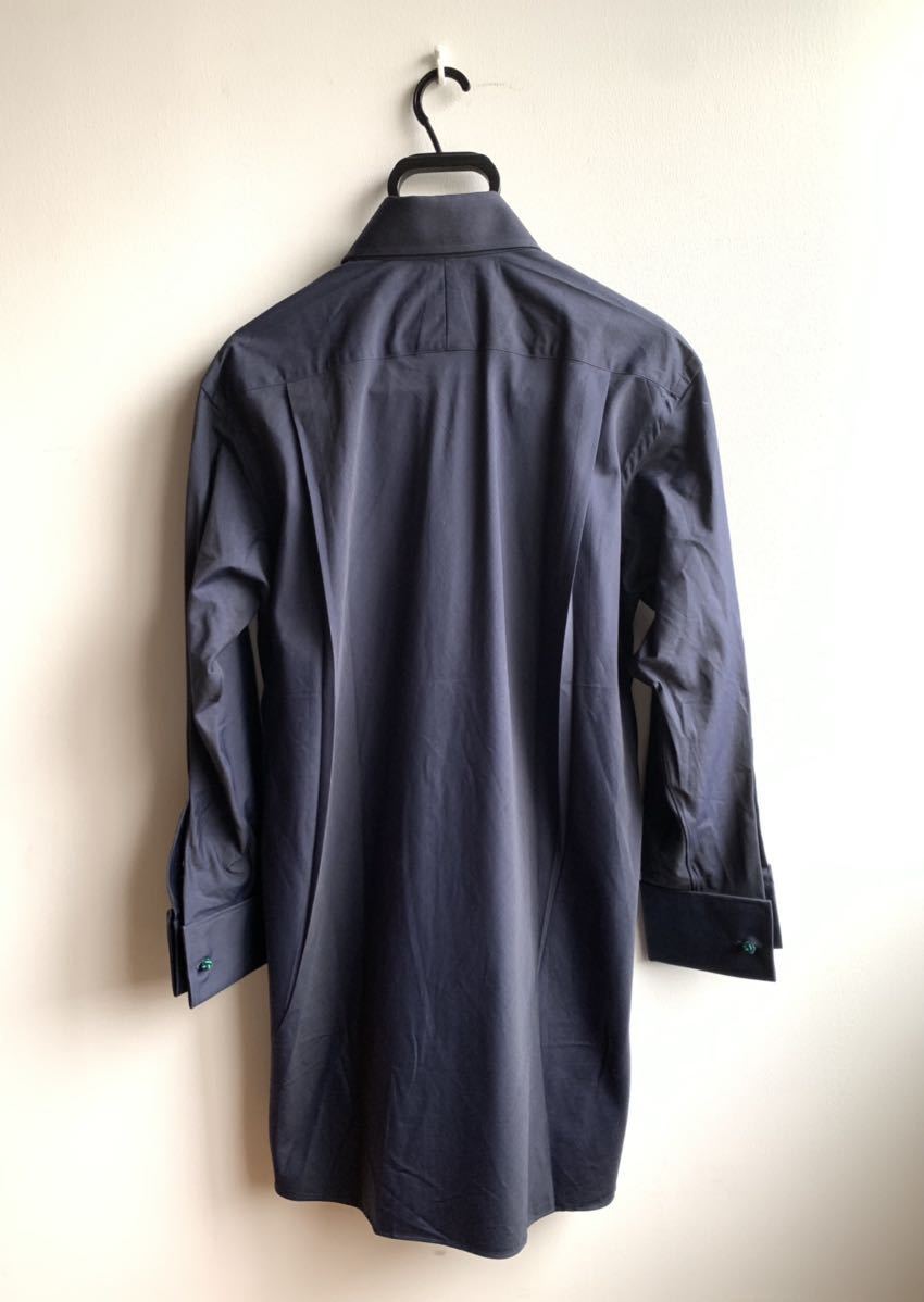 Conbrio スキャッティ シャツ 長袖 ドレスシャツ メンズ 男性用 Mサイズ ネイビー 紺 無地 綿100% 日本製 ダブルカフス ボタン付(Mサイズ)｜売買されたオークション情報 ...