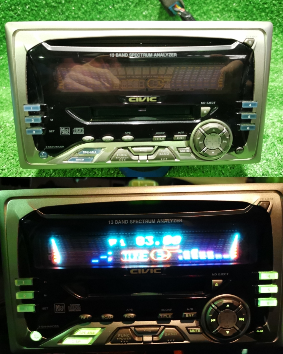 ホンダ 純正オプション Gathers CIVIC MODEL シビック PH-4039C-A CD MD 2din スペアナ グライコ ...