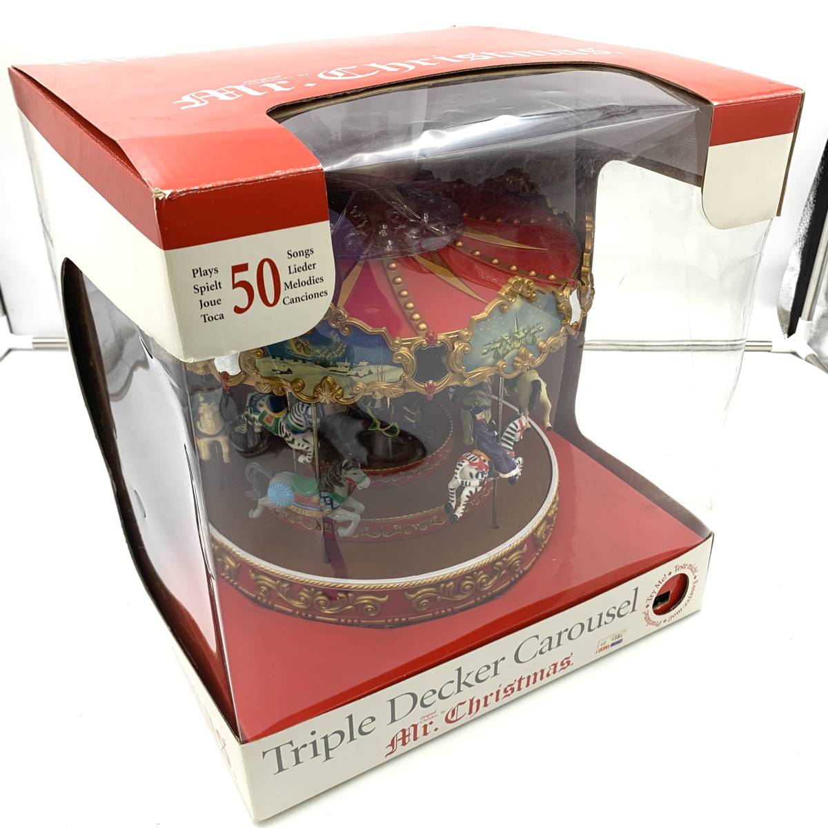 ジャンク ミスタークリスマス 3段 メリーゴーランド MR CHRISTMAS TRIPLE DECKER CAROUSEL カルーセル 50 ...