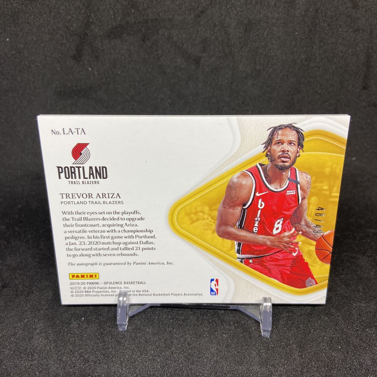 /49枚限定 Trevor Ariza アセテート 高級版Box Opulence Luxurious Panini 直筆サインカード ...