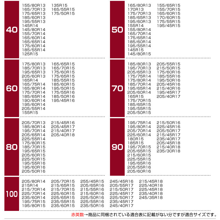 タイヤチェーン235/50R16 245/45R16 205/55R17 215/50R17 225/45R17 225/50R17 235 ...