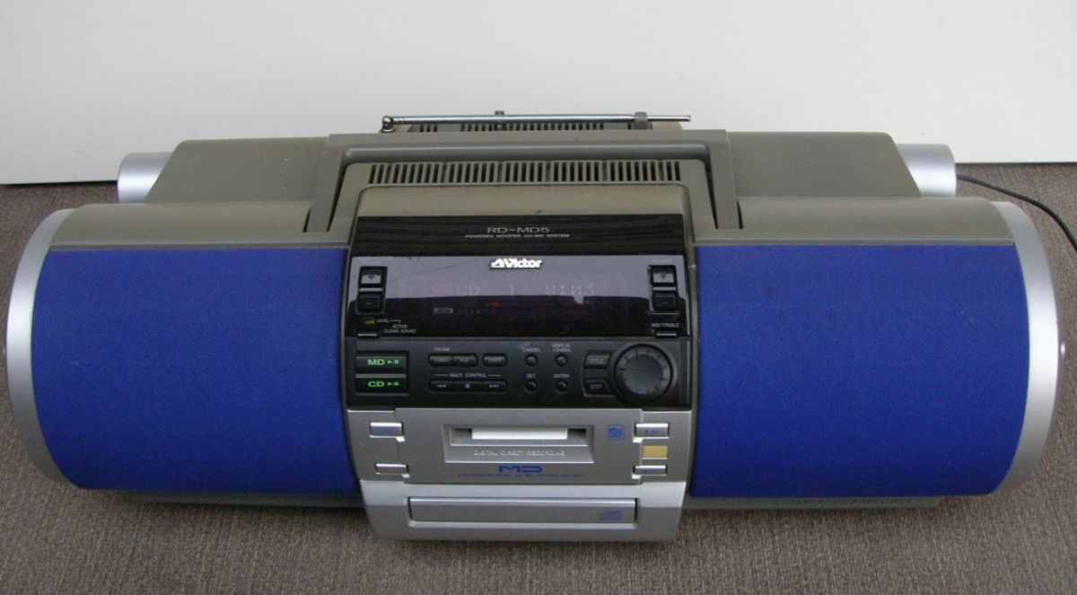 VICTOR RD-MD5 POWERED WOOFER CD-MD SYSTEM CD MD ラジカセ 1998年製 MD動作不良 現状品 ...