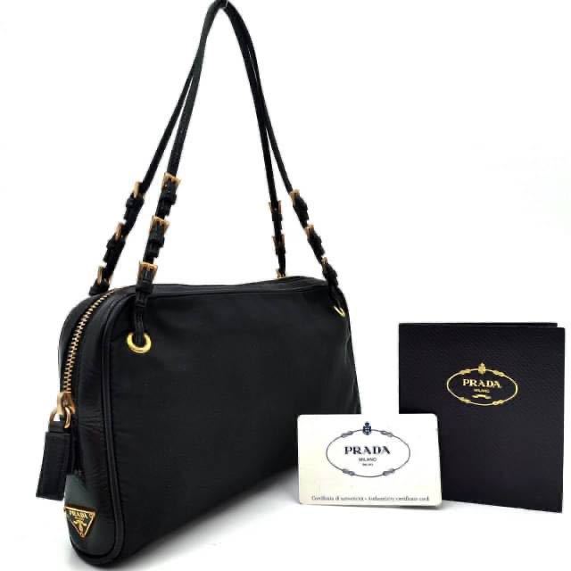 1円 極 PRADA プラダ ワンショルダー ハンドバッグ 2way テスートナイロン レザー 三角ロゴ 三角プレート ブラック 黒 ゴールド(ショルダーバッグ)｜売買されたオークション情報 ...