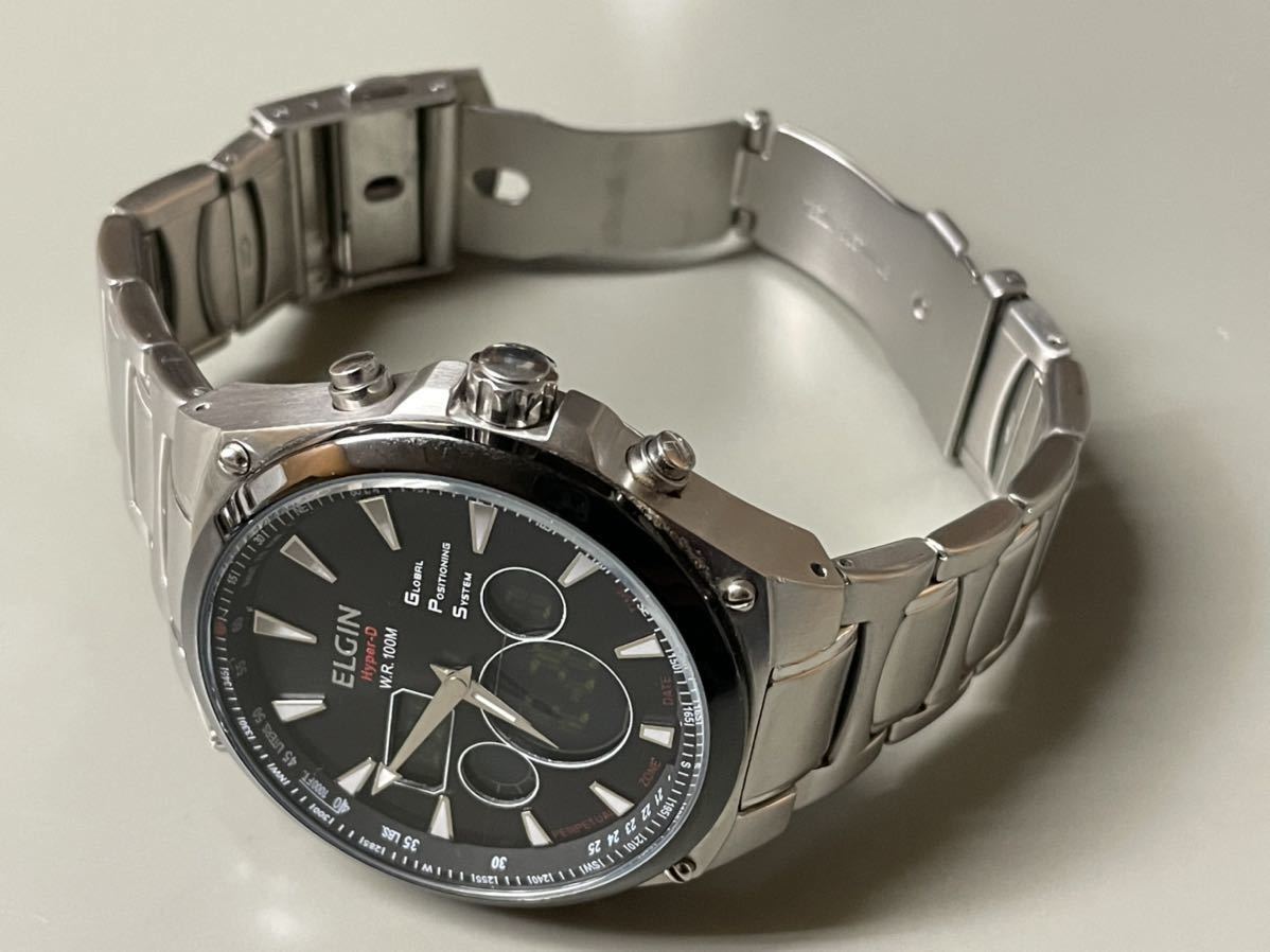 1円 エルジン ELGIN クロノグラフHyper-D ブラック文字盤 GPS電波時計 アナデジ GPS2001S メンズ腕時計 稼働品(エルジン)｜売買されたオークション情報、yahooの ...