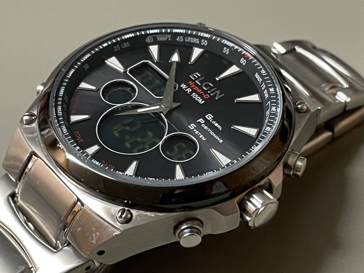 1円 エルジン ELGIN クロノグラフHyper-D ブラック文字盤 GPS電波時計 アナデジ GPS2001S メンズ腕時計 稼働品(エルジン)｜売買されたオークション情報、yahooの ...