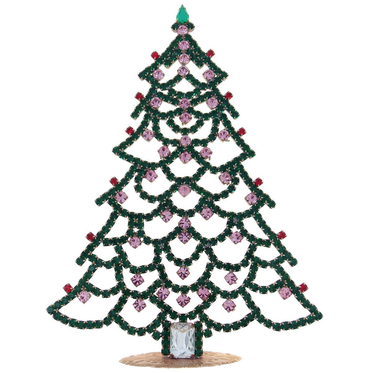 C5593 HUSAR.D グリーン系 クリスマスツリーの置物 高さ約19.7㎝ チェコ ガラス ラインストーン ハンドメイド ヴィンテージ(雑貨)｜売買されたオークション情報、yahooの ...