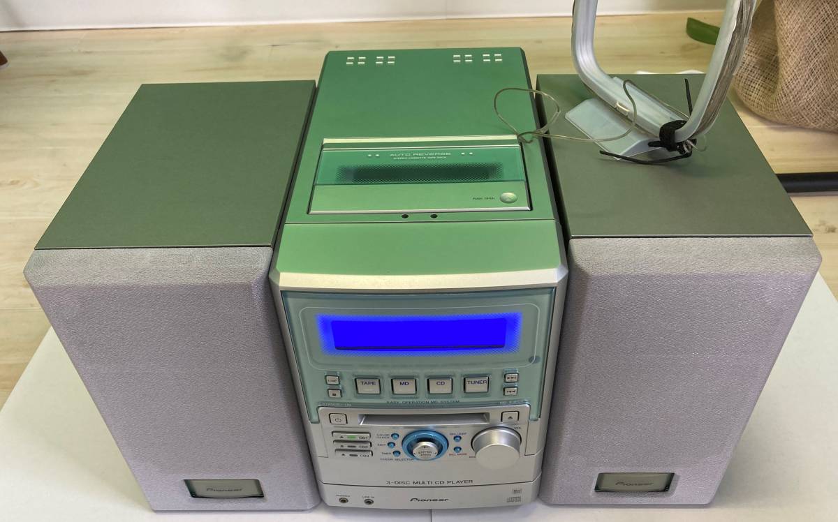 415 パイオニア Pioneer 3-DISC CD MD TUNER AMP DAC ミニコンポ スピーカー 通電 CDのみ(システム ...