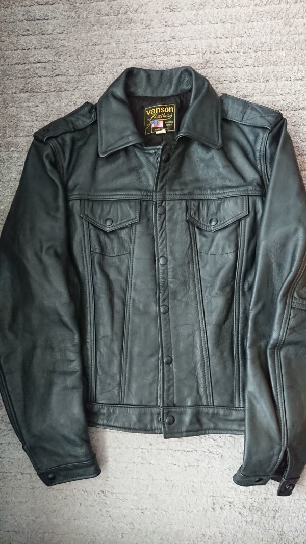 VANSON バンソン DJCB MARVERIC 3rd型 レザージャケット Gジャン トラッカージャケット サイズ38 ブラック(その他)｜売買されたオークション情報、yahooの商品情報 ...