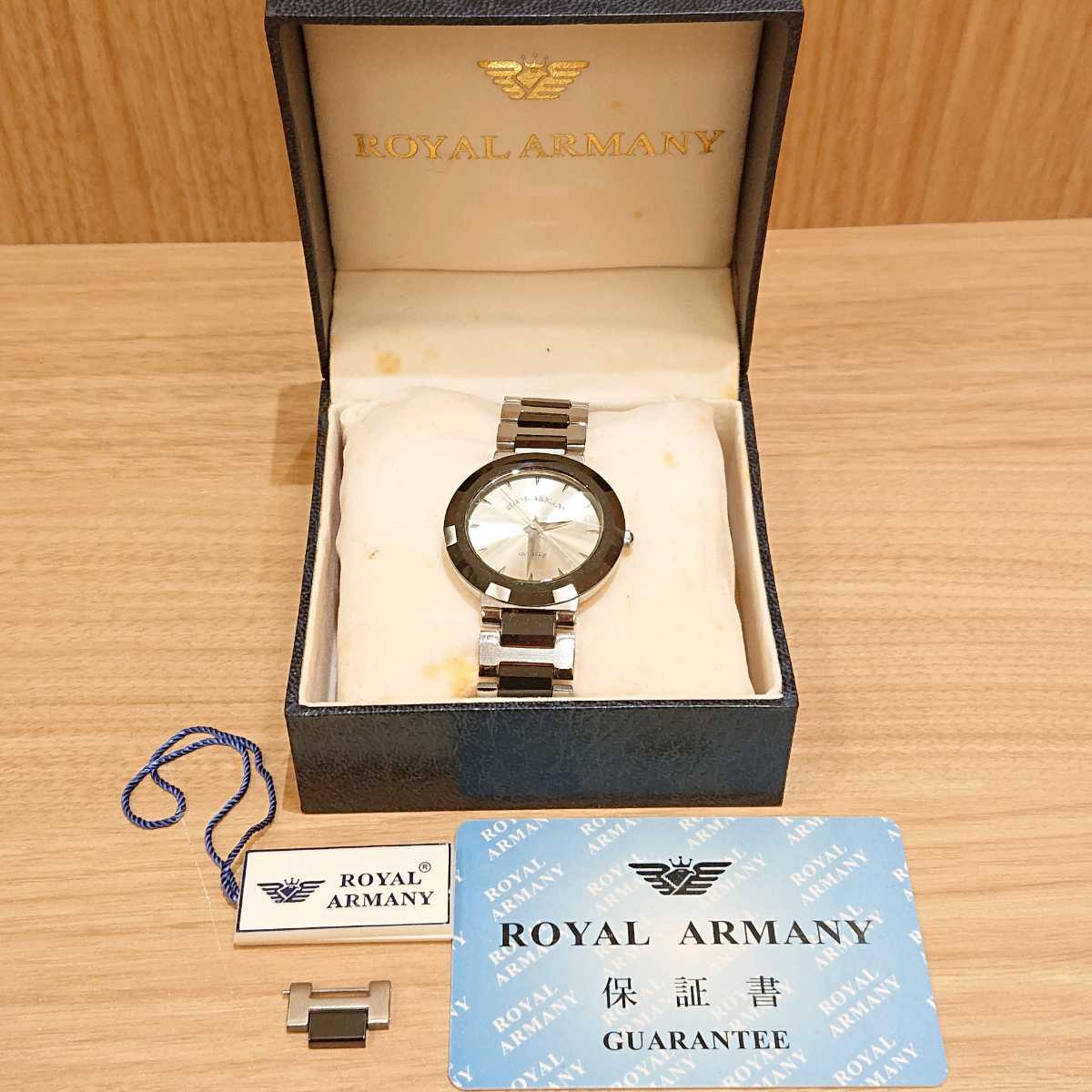 ROYAL ARMANY ロイヤル アルマニー クォーツ 腕時計 メンズ コマ付き CC-M003 ウォッチ 装飾品 アイテム 小物 ...