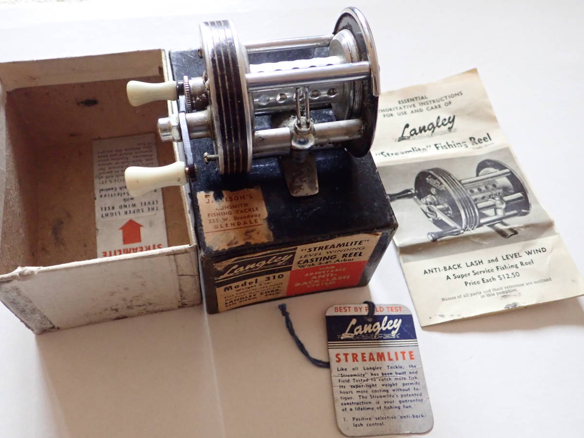 Langley STREAMLITE MODEL 310 KC ラングレー ダイレクトリール /ビンテージ オールド OLD TACKLE ...