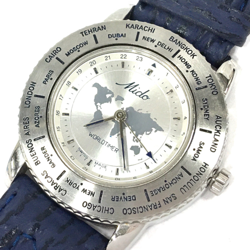 ミドー 腕時計 5200 ラウンド WORLD TIMER シルバー金具 クォーツ メンズ 純正 レザーベルト ジャンク Mido(その他)｜売買されたオークション情報、yahooの商品情報を ...