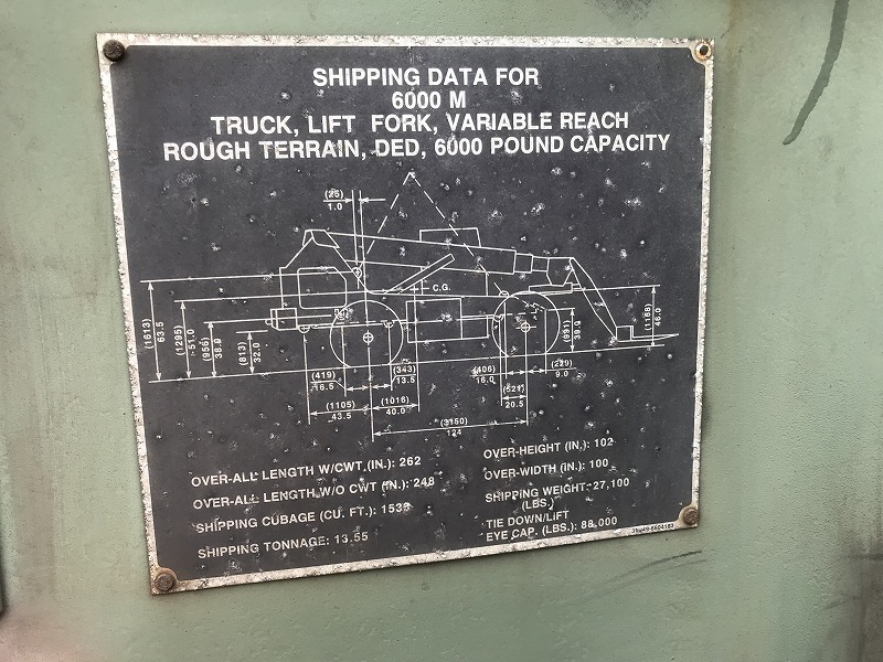SKY TRAK 6000M MILITARY 6000M ALL-TERRAIN FORKLIFT 4WD 4WS フォークリフト 米軍払下 ...
