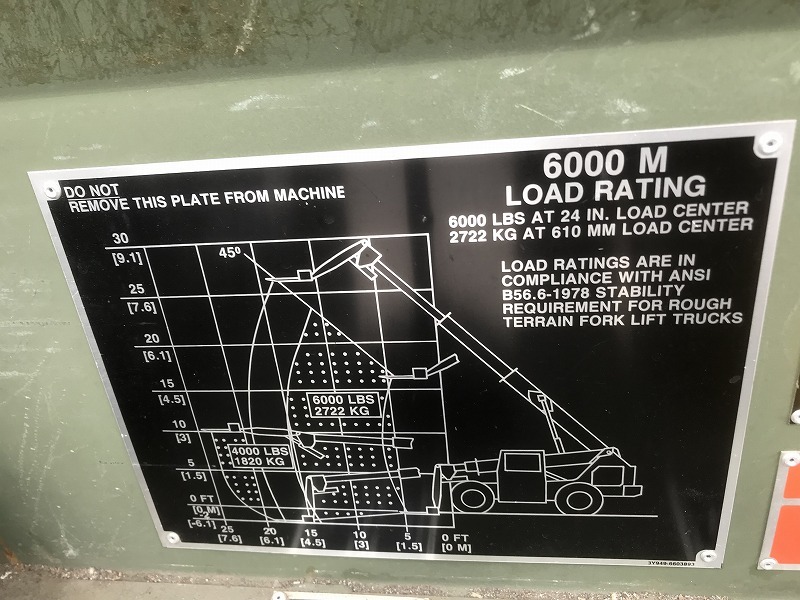 SKY TRAK 6000M MILITARY 6000M ALL-TERRAIN FORKLIFT 4WD 4WS フォークリフト 米軍払下 ...