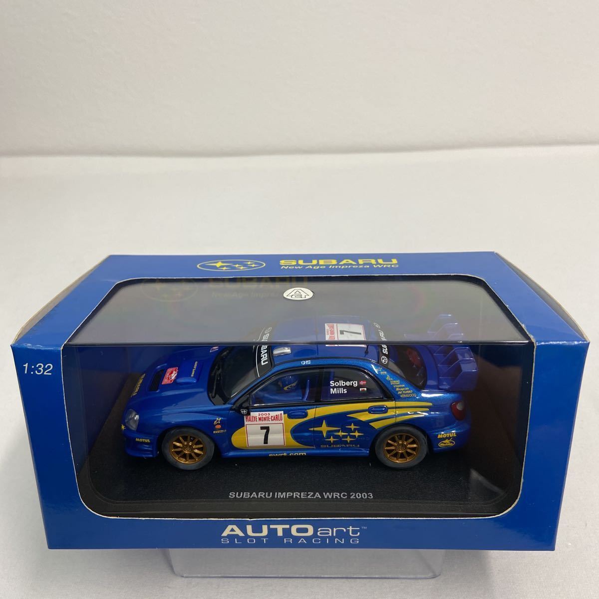 AUTOart 1/32 SUBARU IMPREZA WRC 2003年 スバルインプレッサ P.ソルベルグ #7 モンテカルロ ラリー ...