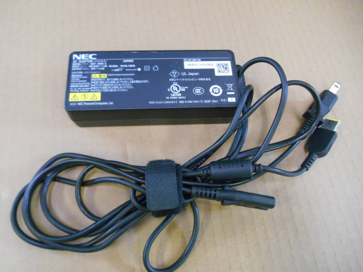 NEC ACアダプタ ADP-90XD E ADP005 PC-VP-WP138 20V 4.5A 角型(NEC)｜売買されたオークション情報 ...