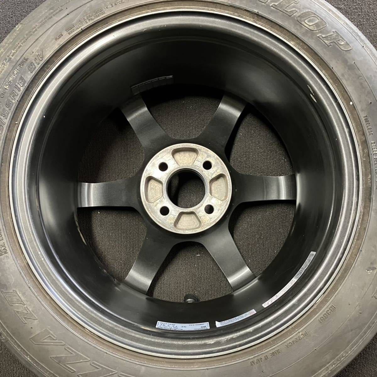 1本のみ TE37 SONIC R16 7J+35 4H PCD100 M14 ハブ65 16インチ アルミ ホイール 鍛造 FORGED ...