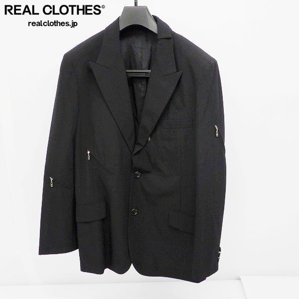 Yohji Yamamoto POUR HOMME/ヨウジヤマモトプールオム ジップ装飾 ウールテーラードジャケット HY-j34-101/2 /080(テーラードジャケット、ブレザー)｜売買 ...